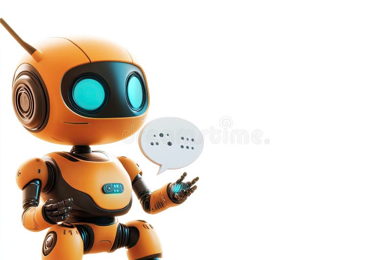 Cute AI Robot Chatbot stock illustration. Illustration of display ...