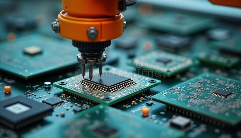 Robotic Process for Manufacturing Chip and Processor Components Stock ...