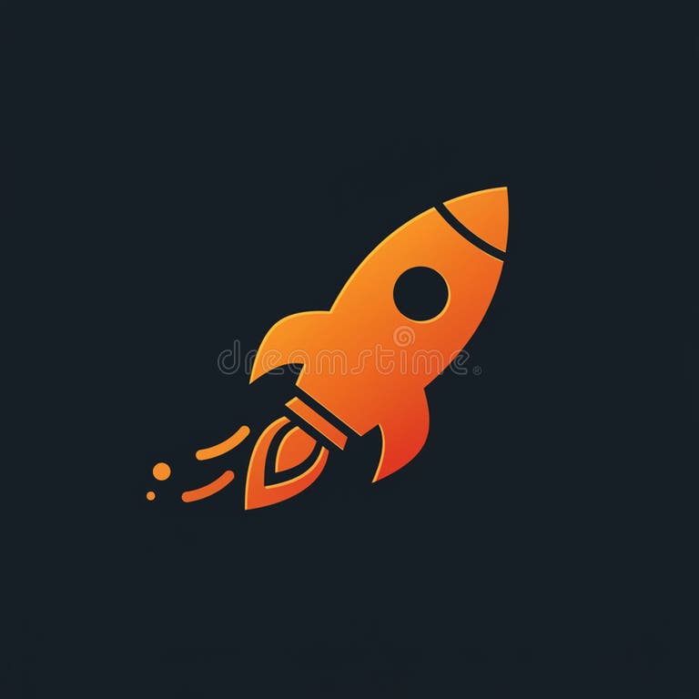An Orange Rocket Icon is Displayed Against a Dark Background. the ...