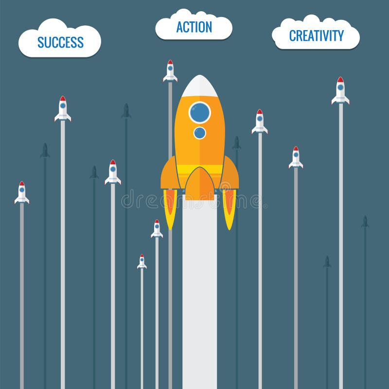 Orange rocket stock illustration. Illustration of technology - 16967049