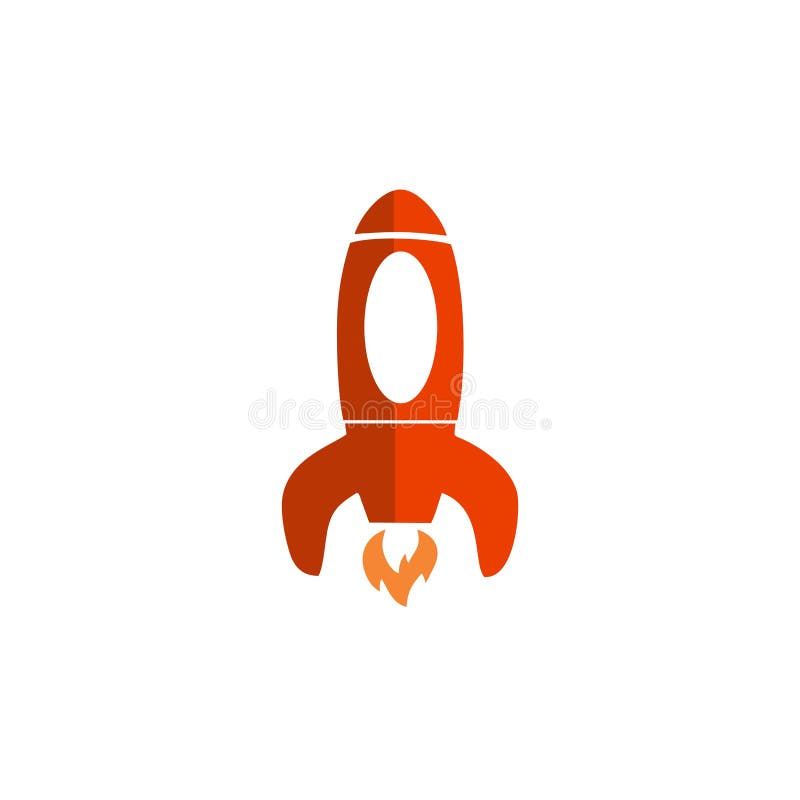 Orange Rocket Space Ship Launcher Logo and Vector Icon Stock Vector ...