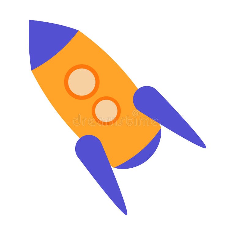 Orange Rocket, Spaceship Icon. Vector Illustration Eps 10 Stock Vector ...