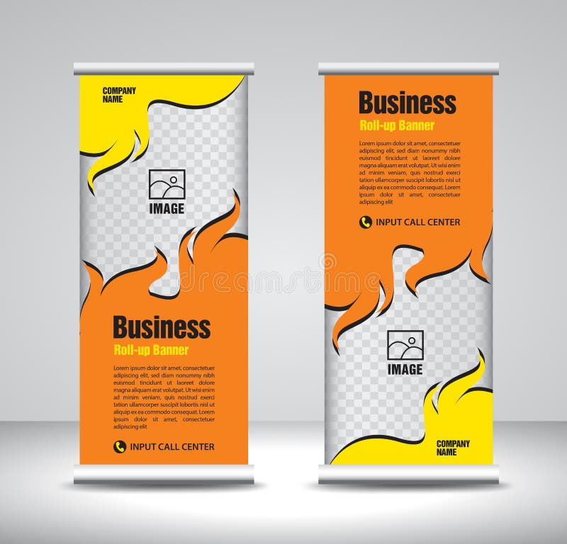 Orange Roll Up Banner Template Vector, Banner, Stand, Exhibition Design ...