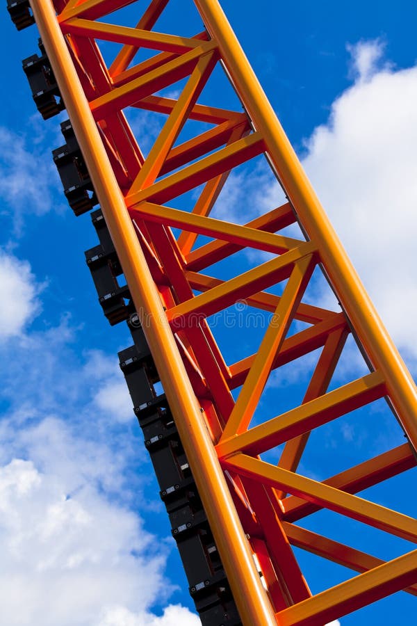 Orange Rollercoaster Scaffold Stock Image - Image of steel ...