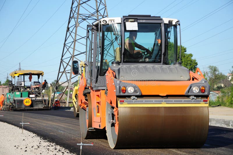 Orange Rolling Machinery Side Editorial Photo - Image of constructing ...