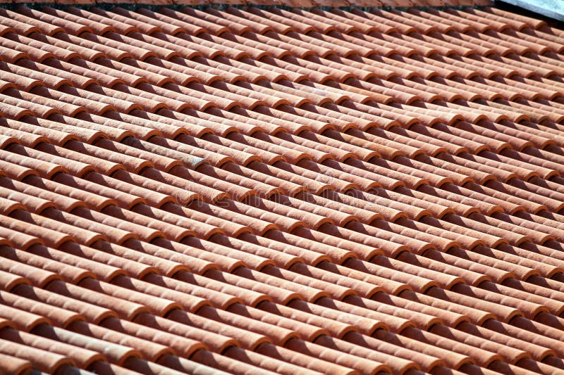 Orange Roof Pattern Diagonal Stock Photo - Image of sunlight, tiles ...