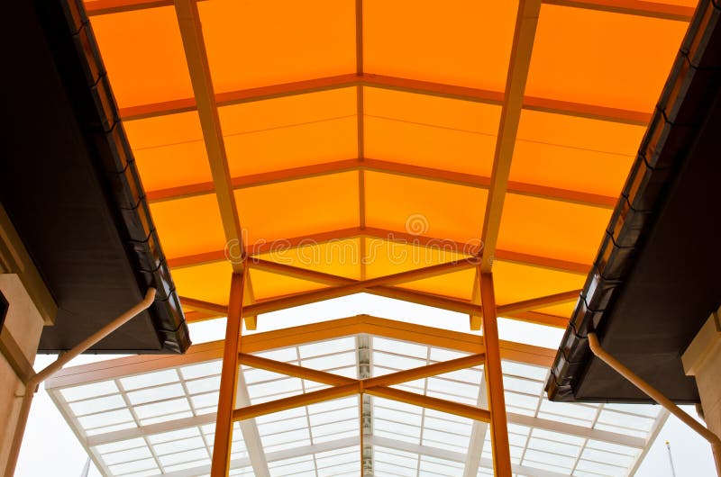 Orange Roof and Steel Structure Stock Photo - Image of background ...