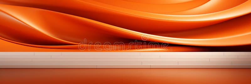 Orange Room Interior View White Studio Abstract Background_ Stock ...