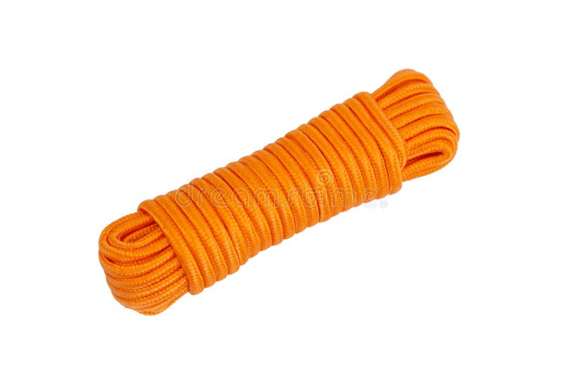 Orange Rope Bundle, Isolated on White Stock Photo - Image of threads ...
