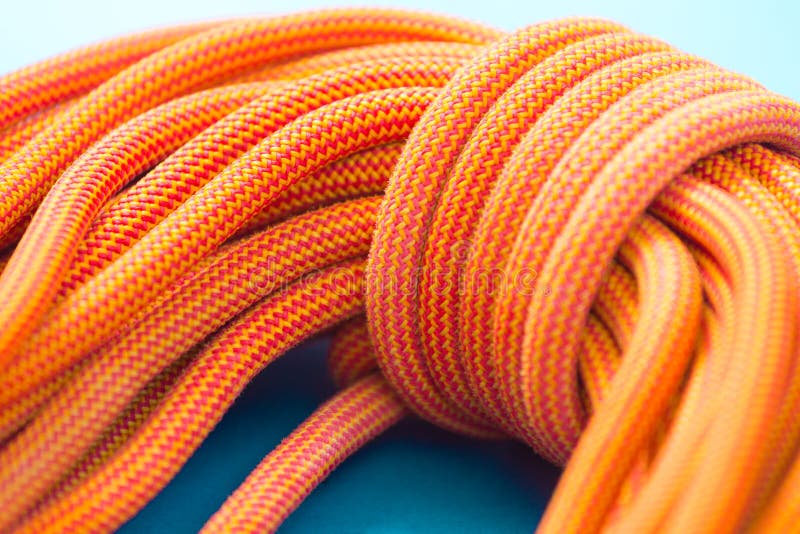 Orange rope for climbing stock image. Image of object - 161767795