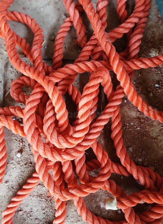 An Orange Rope in the Construction Workshop Stock Image - Image of ...
