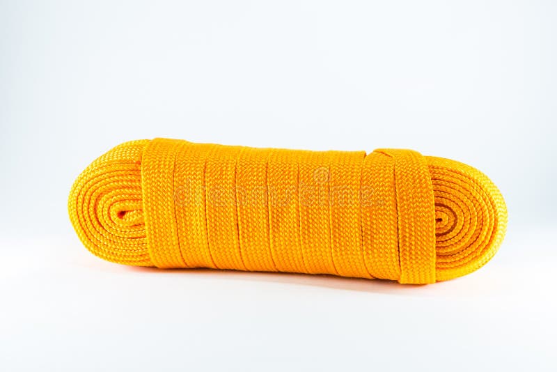 Orange rope rolls flat stock image. Image of close, blue - 67655945
