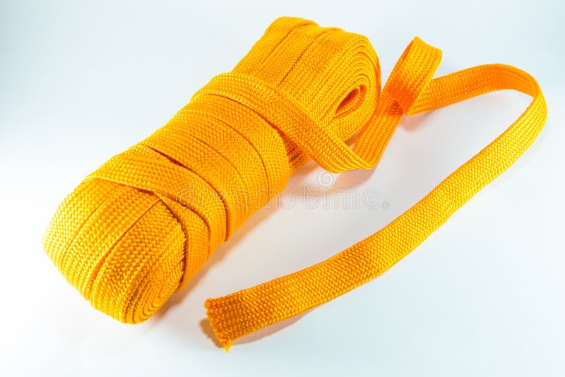 Orange rope rolls flat stock photo. Image of cord, natural - 67656186