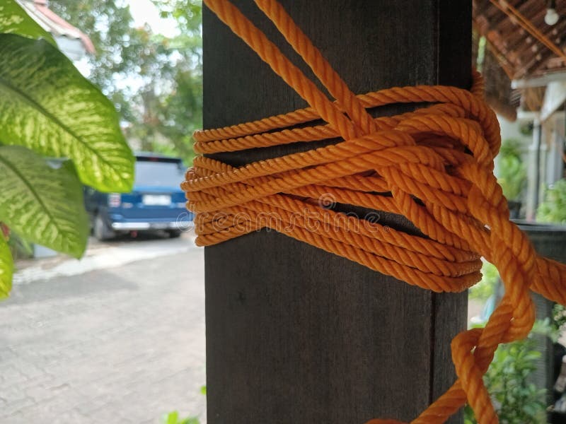Orange Rope To Tie Objects Very Tightly Stock Image - Image of clothing ...