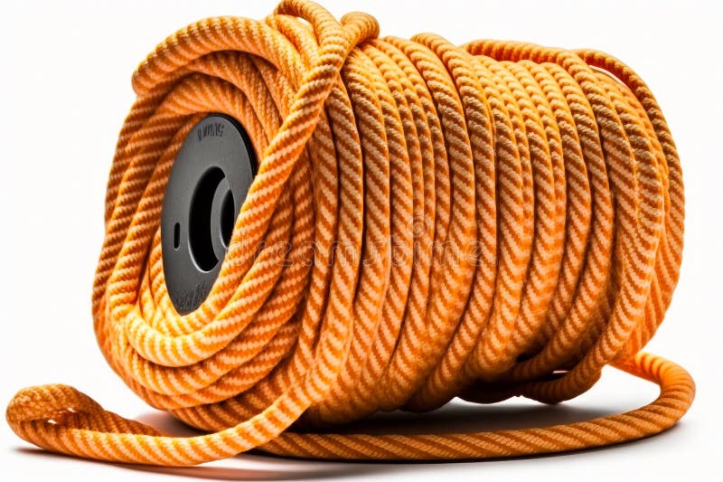 An Orange Rope on White Background. Generative AI Stock Illustration ...