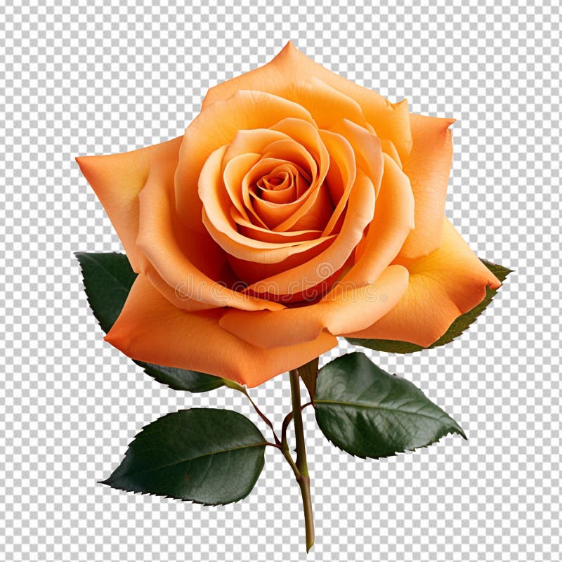 Orange Rose Isolated on Transparent Background Stock Photo ...