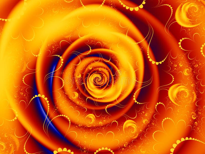 Orange rose swirl graphic stock illustration. Illustration of groovy ...