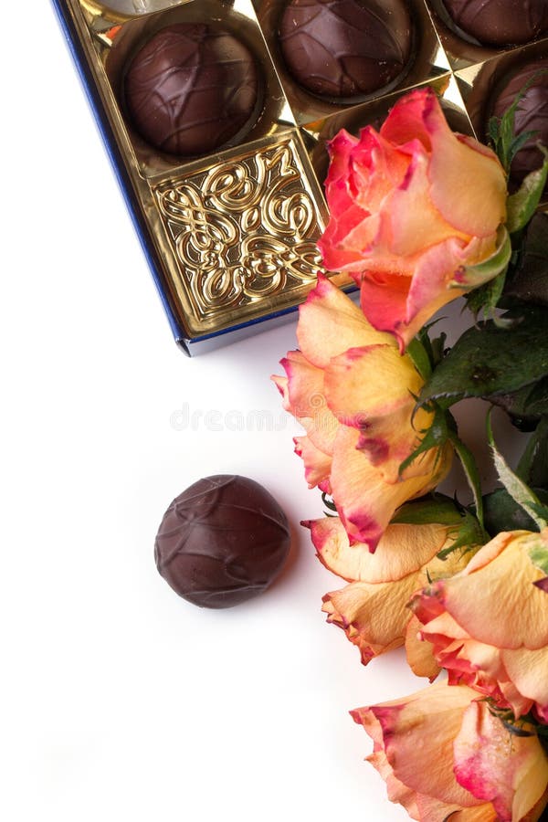 Orange Roses with Chocolate Stock Image - Image of romance, anniversary ...