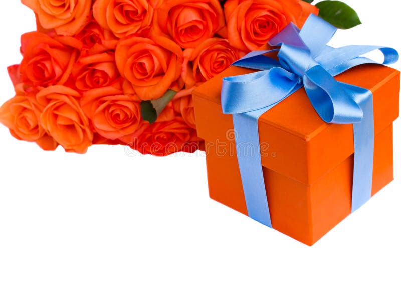 Orange gift box stock image. Image of elegance, design - 30651609