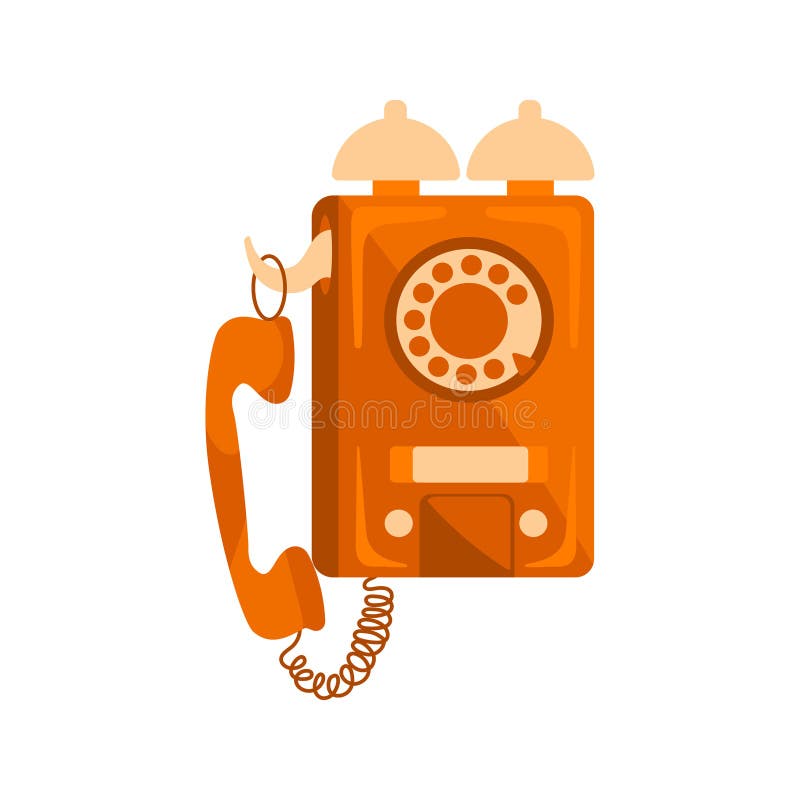 Orange Rotary Phone Hanging Stock Illustrations – 8 Orange Rotary Phone ...