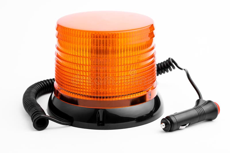 Orange Rotating with Wire Lighthouse on White Background Stock Photo ...