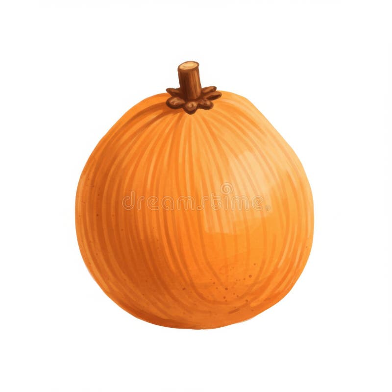 Orange Round Fruit Illustration on White Background Stock Illustration ...