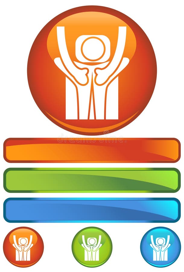 Orange Round Icon - Back Massage Stock Vector - Illustration of element ...