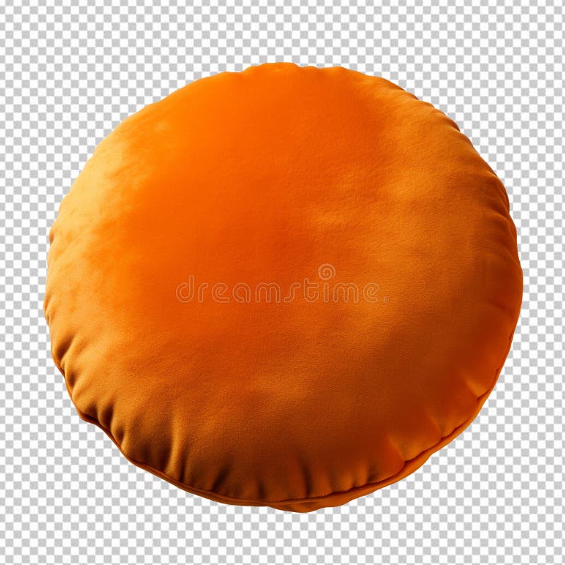 Orange Round Pillow Isolated on Transparent Background Stock ...