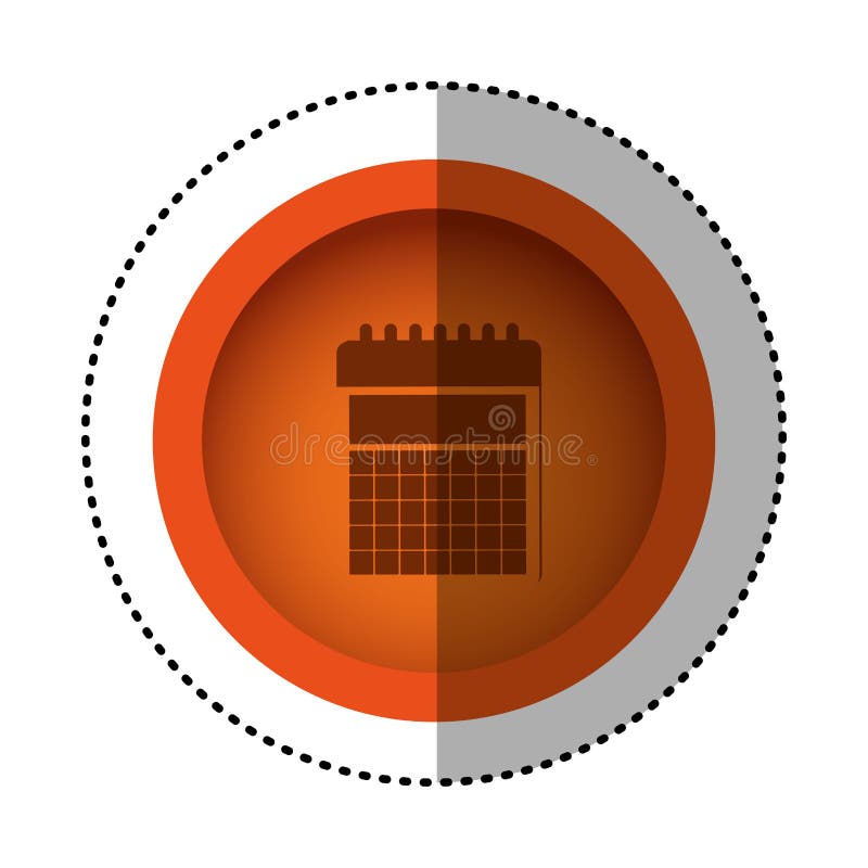 Orange Round Symbol Calendar Date Icon Stock Illustration ...