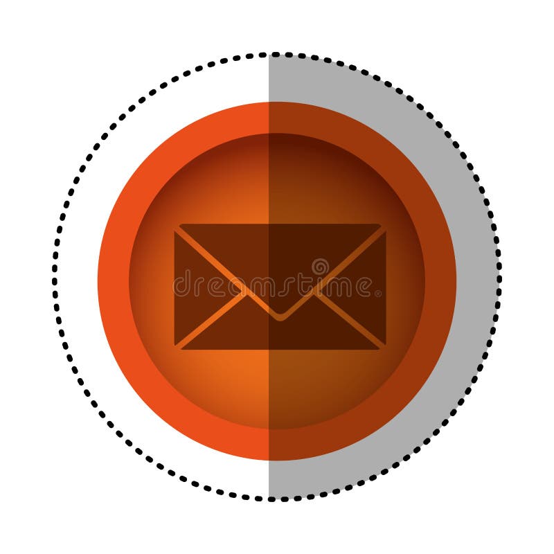 Orange Round Symbol Letter Message Icon Stock Illustration ...