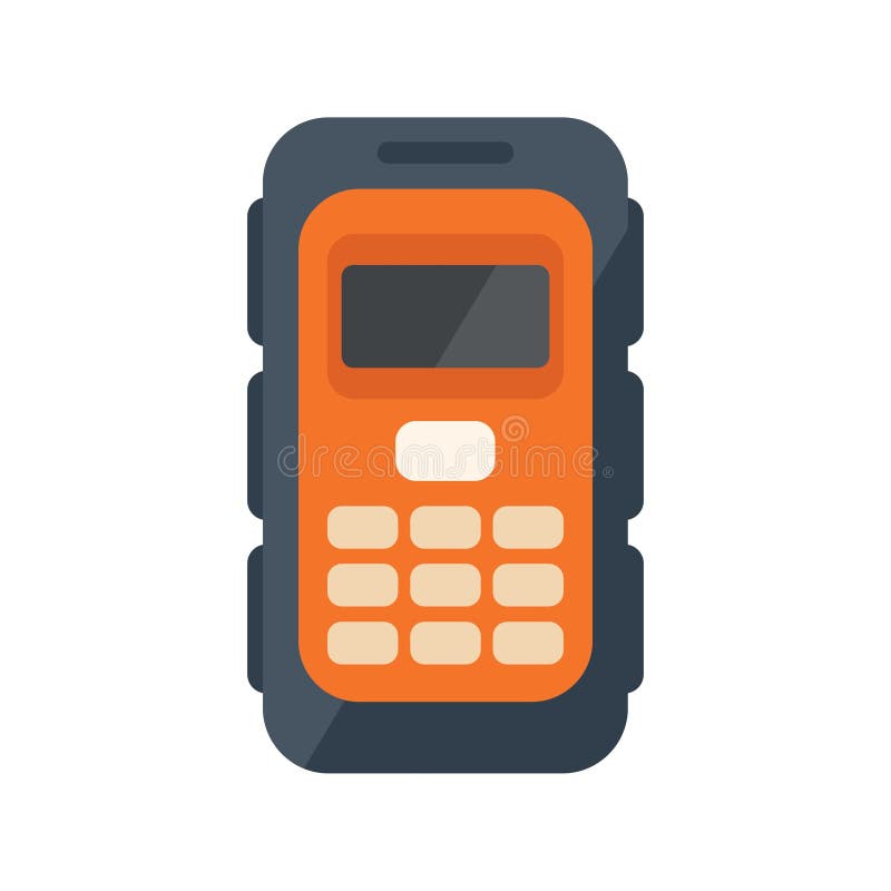 Orange Rugged Mobile Phone Showing Blank Screen Stock Illustration ...