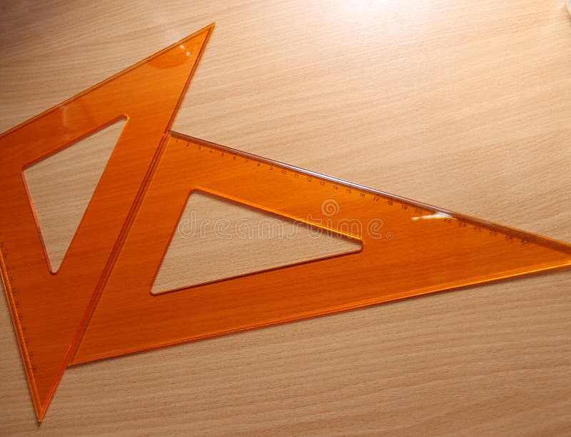 Orange Rulers on the Table.3 Stock Image - Image of architects, orange ...