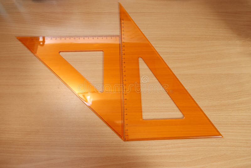 Orange Rulers on the Table.6 Stock Image - Image of table6, tablenthey ...
