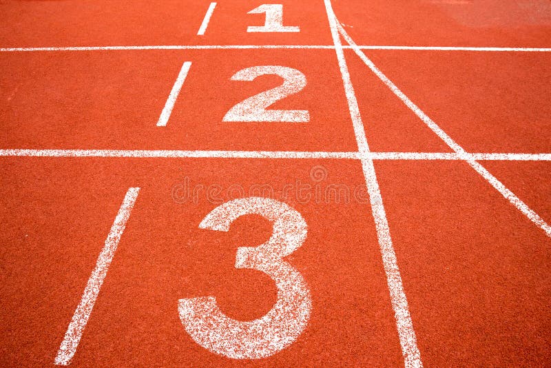 Orange Running Track with Number Stock Image - Image of frame, line ...