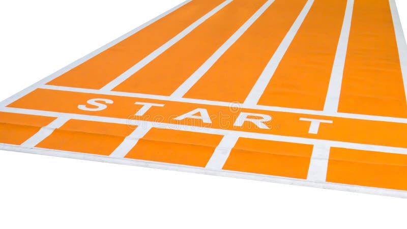 Orange Running Track with Wording Start Stock Image - Image of ...