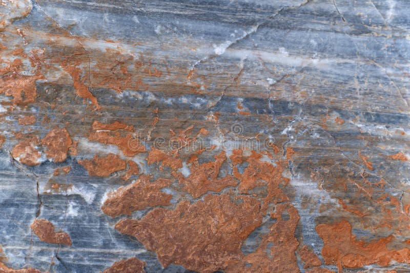 Orange Rust Coating on Gray Surface of Stone. Texture. Stock Photo ...