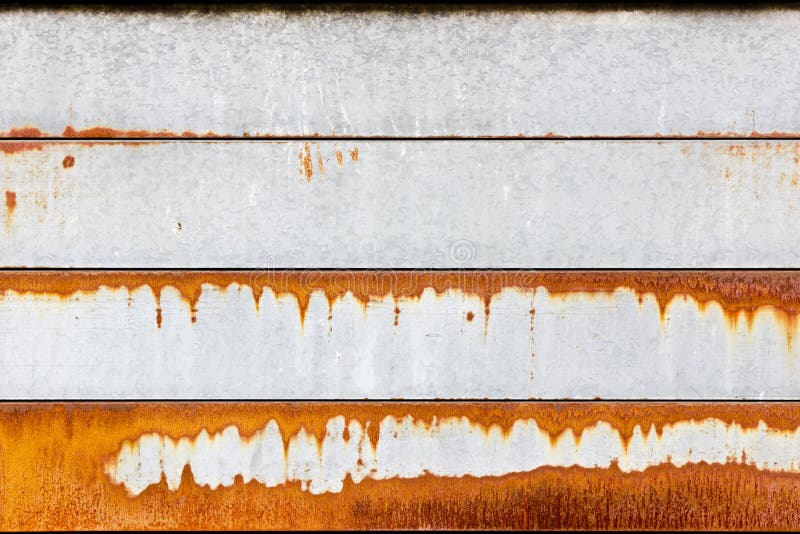 Orange Rust Patterns on a Galvanised Steel Metal Surface Stock Image ...