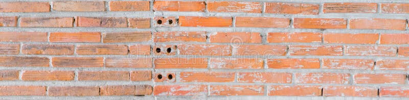 Orange Rustic Brick Wall for Banner Background. Stock Image - Image of ...