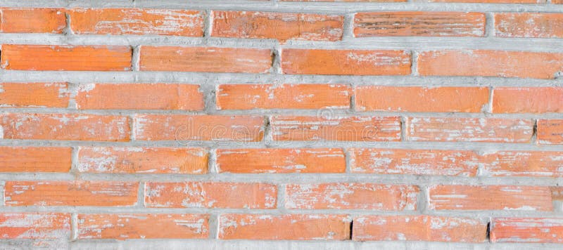 Orange Rustic Brick Wall for Banner Background. Stock Image - Image of ...