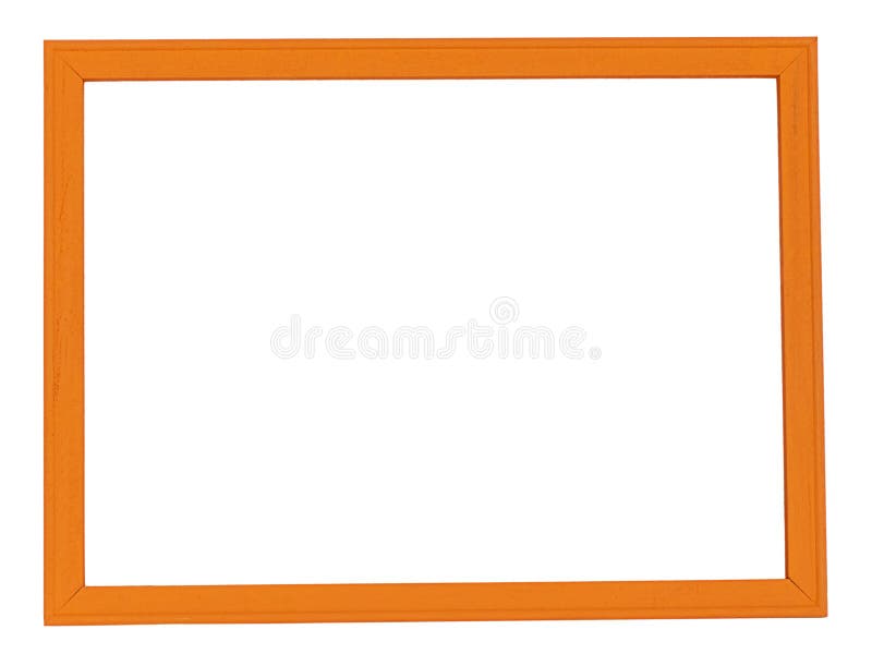 Orange Rustic Frame. Decor. Frame Painted and Isolated on White ...