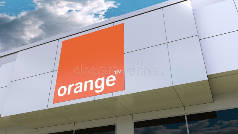 Orange S.a. Logo on the Modern Building Facade. Editorial 3D Rendering ...