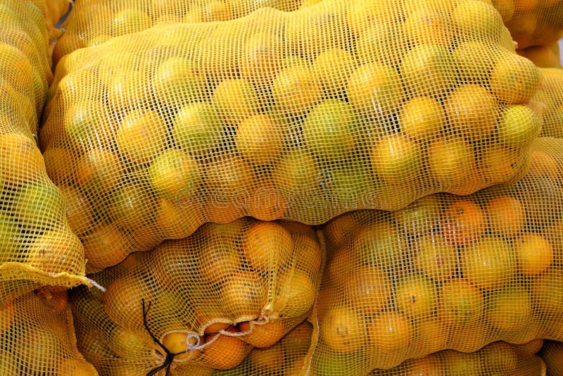 Orange Sack Citrus Stacked Fruits Stock Image - Image of pile, healthy ...