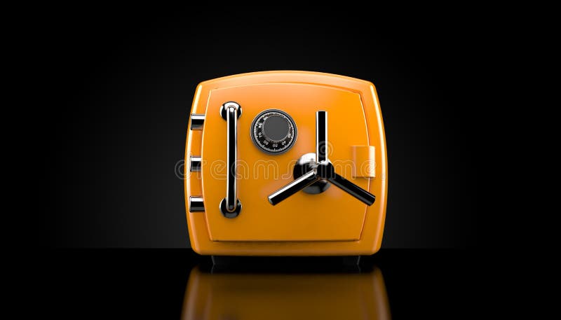 Orange safe stock illustration. Illustration of reflection - 102332022