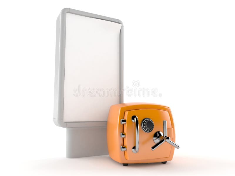 Orange Safe with Blank Billboard Stock Illustration - Illustration of ...