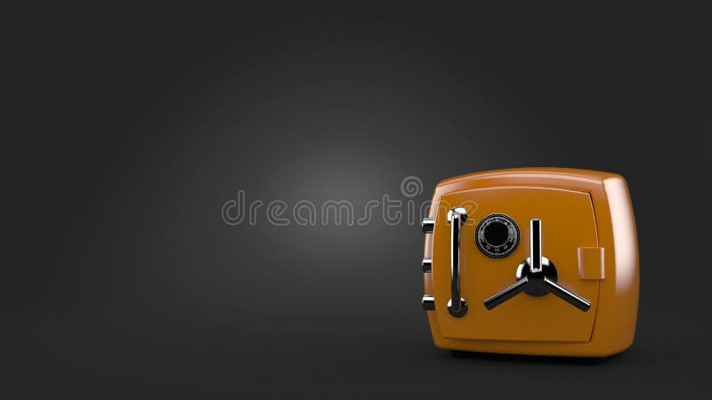 Orange Safe on Gray Background Stock Illustration - Illustration of ...