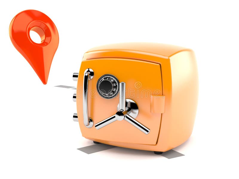 Orange Safe with Position Marker Stock Illustration - Illustration of ...