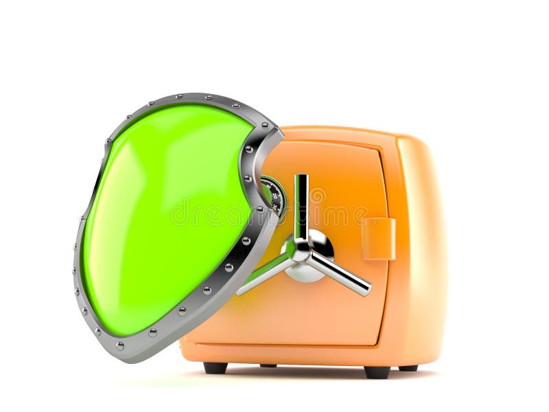 Orange Safe with Protective Shield Stock Illustration - Illustration of ...