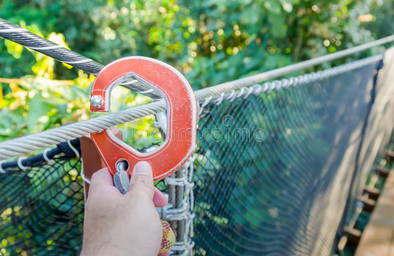 Orange Safety Hook and Wire Rope for Protect Stock Photo - Image of ...