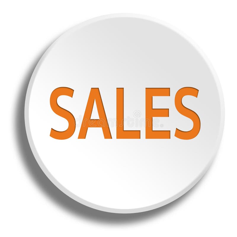 Orange Sales Icons Floating in the Air 3D Rendering Stock Illustration ...
