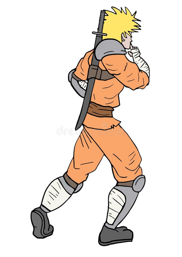 Orange samurai stock vector. Illustration of puppet, bullfighter - 42983459